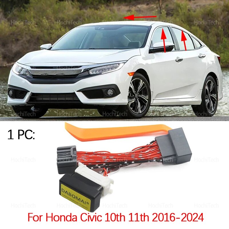 Для Honda Civic 10-го и 11-го поколений 2016-2022, 2023, 2024 годов: Комплектующие для тюнинга автомобиля, автоматического подъема стекол и закрытия люка