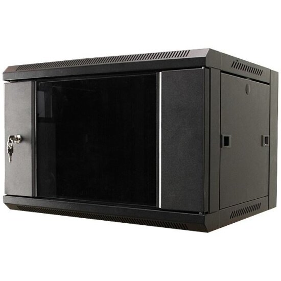 Шкаф Noname 19" 6U MDX настенный, 600 мм, дверь стекло, черный