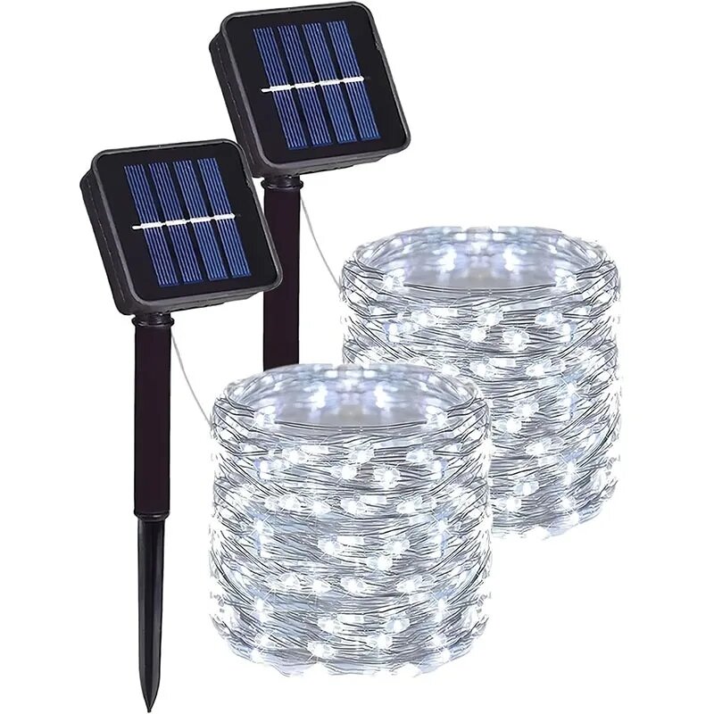 Солнечные гирлянды LED, 50/100/300 светодиодов, для сада white 2PCS, 31M 300LED