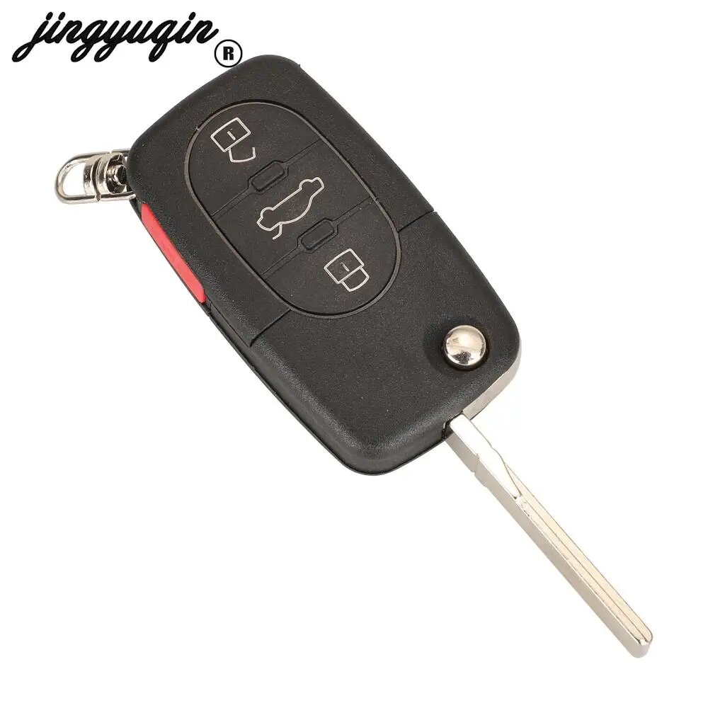 Чехол Для Выкидного Ключа Jingyuqin Для Audi A2 A3 A4 A6 A8 TT RS4 - CR2032 Big Holder, 4 Buttons