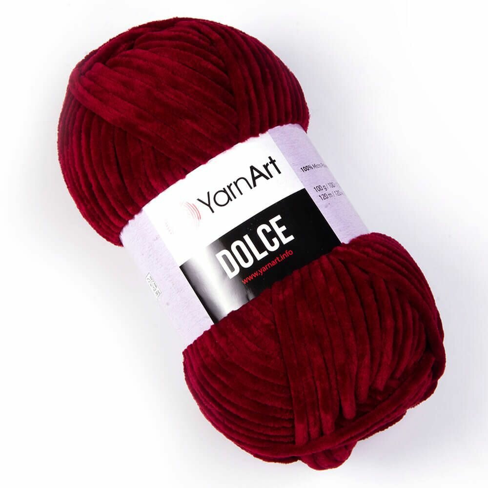 Пряжа Дольче (Dolce Yarnart) упаковка 5 мотков 100 г. 120 м. 100% микрополиэстер плюш 752 бордо