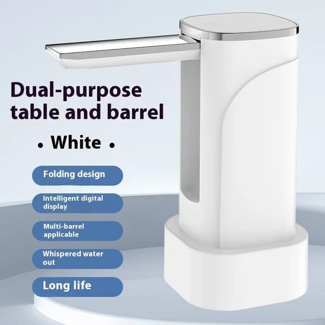 Белый складной насос для воды, Dual-purpose table and barrel