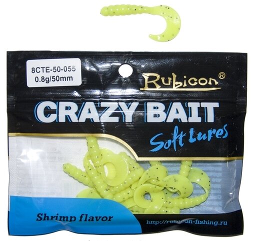 Съедобная силиконовая приманка RUBICON Crazy Bait CTE 0.8g, 50mm, цвет 055