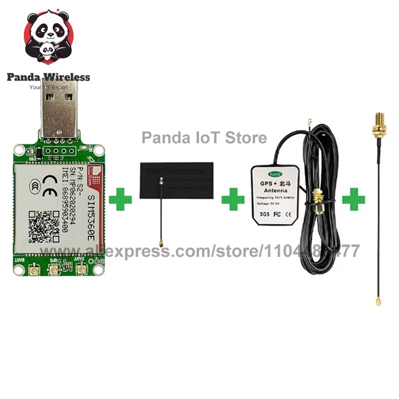 USB LTE адаптер SIM5360E с FPC и GPS антенной