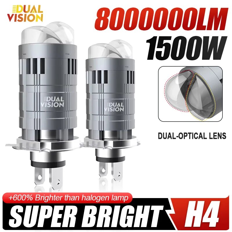 2PC Светодиодная лампа H4 Bi-LED 1500 Вт 8000000 лм CANBUS