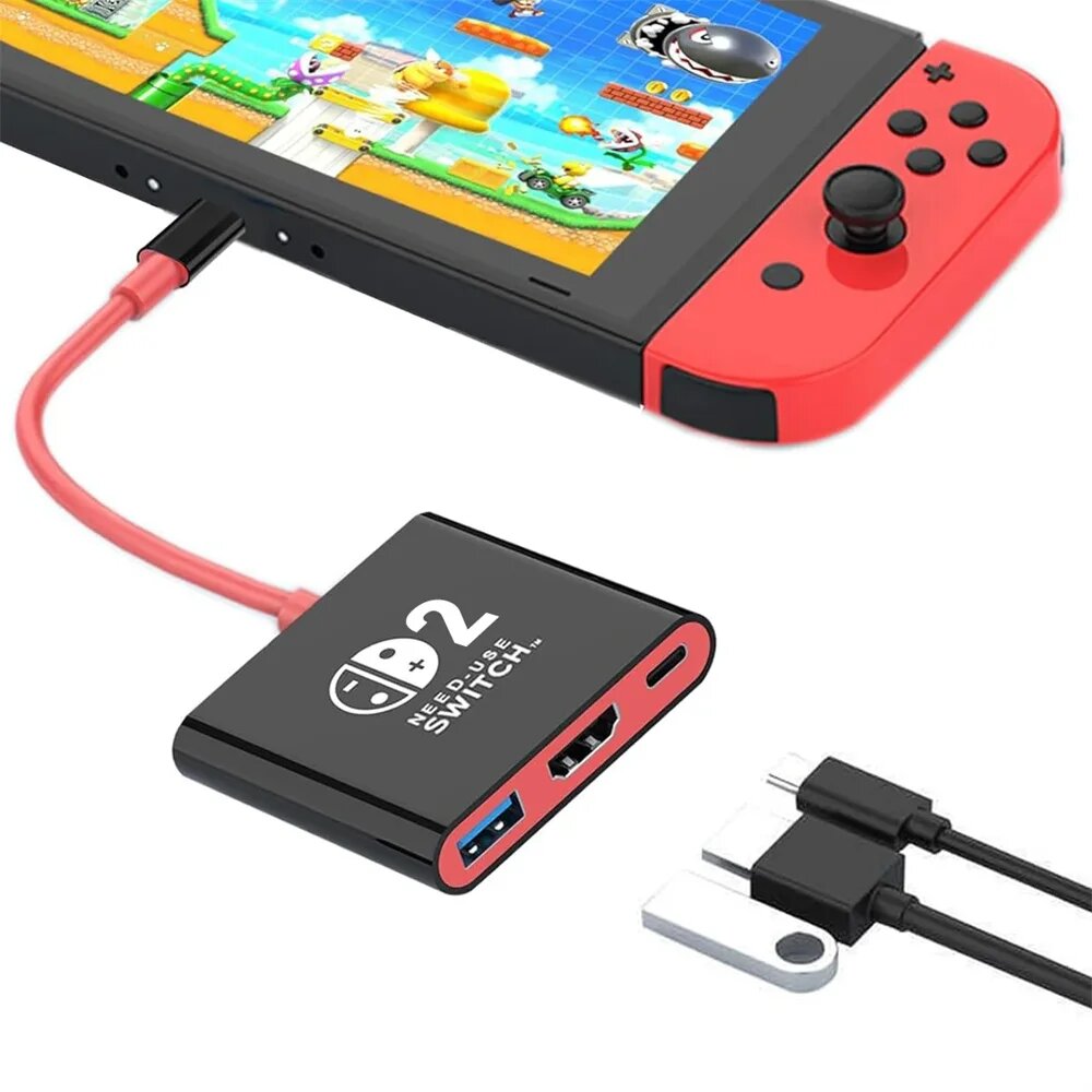 Док-станция для Nintendo Switch 2/Switch/OLED, черная и красная