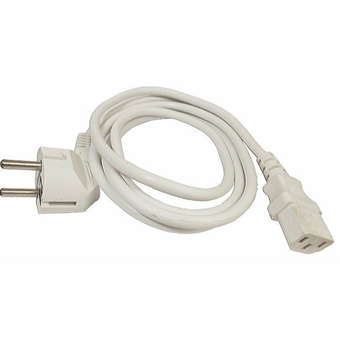 Кабель питания Cablexpert PC-186W-VDE угловая евровилка CEE7/7(S22) - IEC C13 на C13 220В 3*0.75мм - 1.8 метра белый