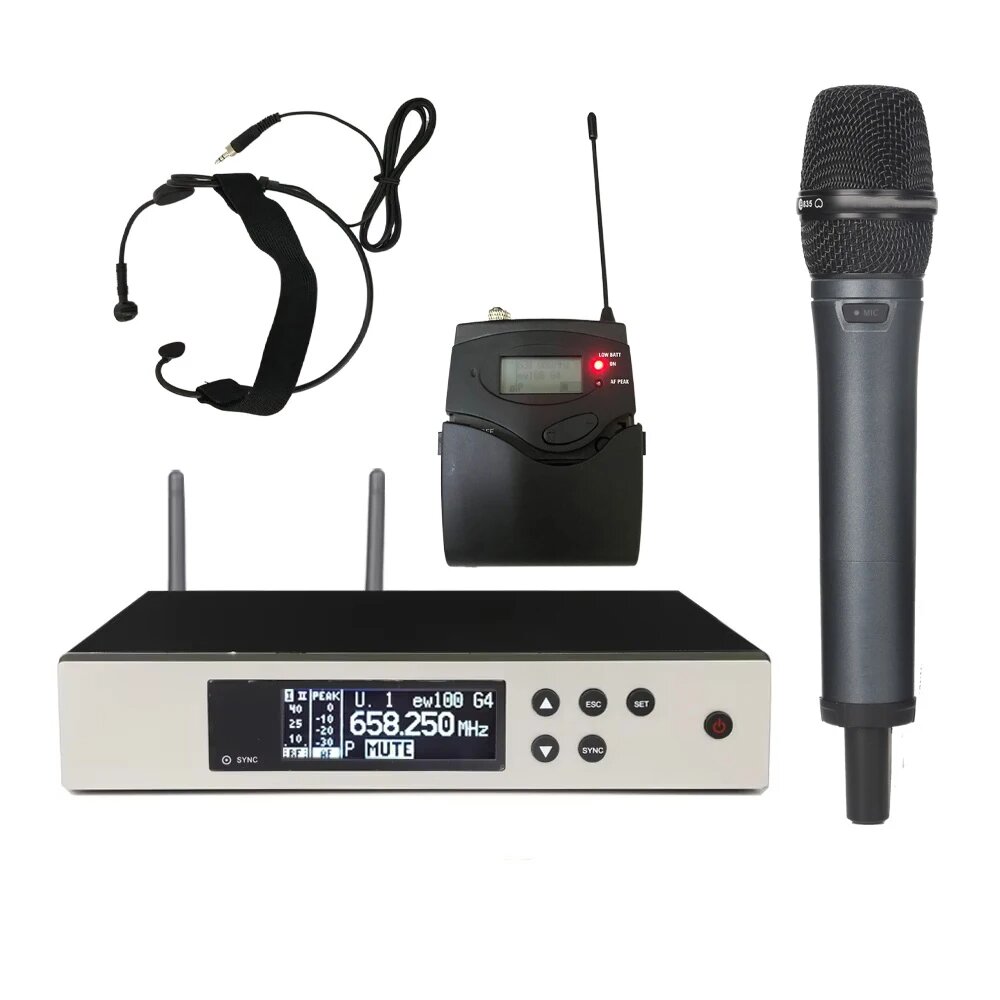 Профессиональная беспроводная микрофонная система Paulkitson E-W135g4 EW100g4 с ручным микрофоном E835s, головной гарнитурой и UHF-микрофоном True Diversity