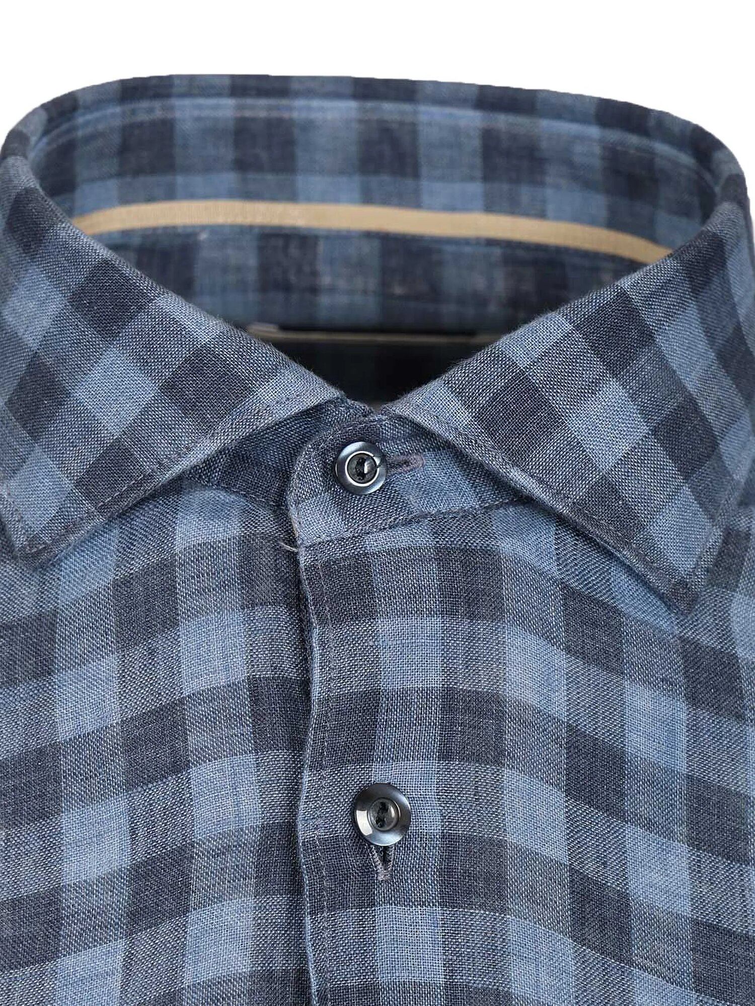 Рубашка al duca d'aosta Gingham-check shirt, размер XL, Синий принт — фото 1