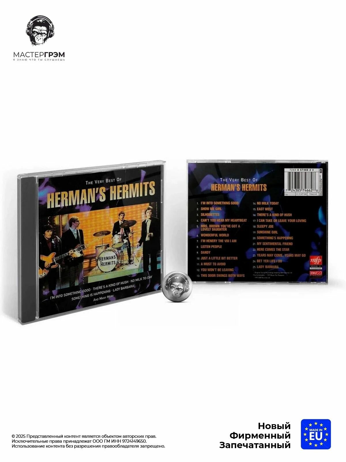 CD диск Herman's Hermits - The Very Best Of (CD) 2002, Jewel Case