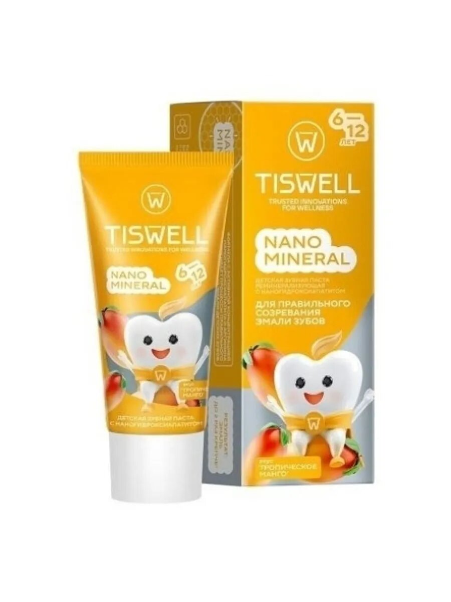Зубная паста детская Tiswell Тропическое манго реминерализую