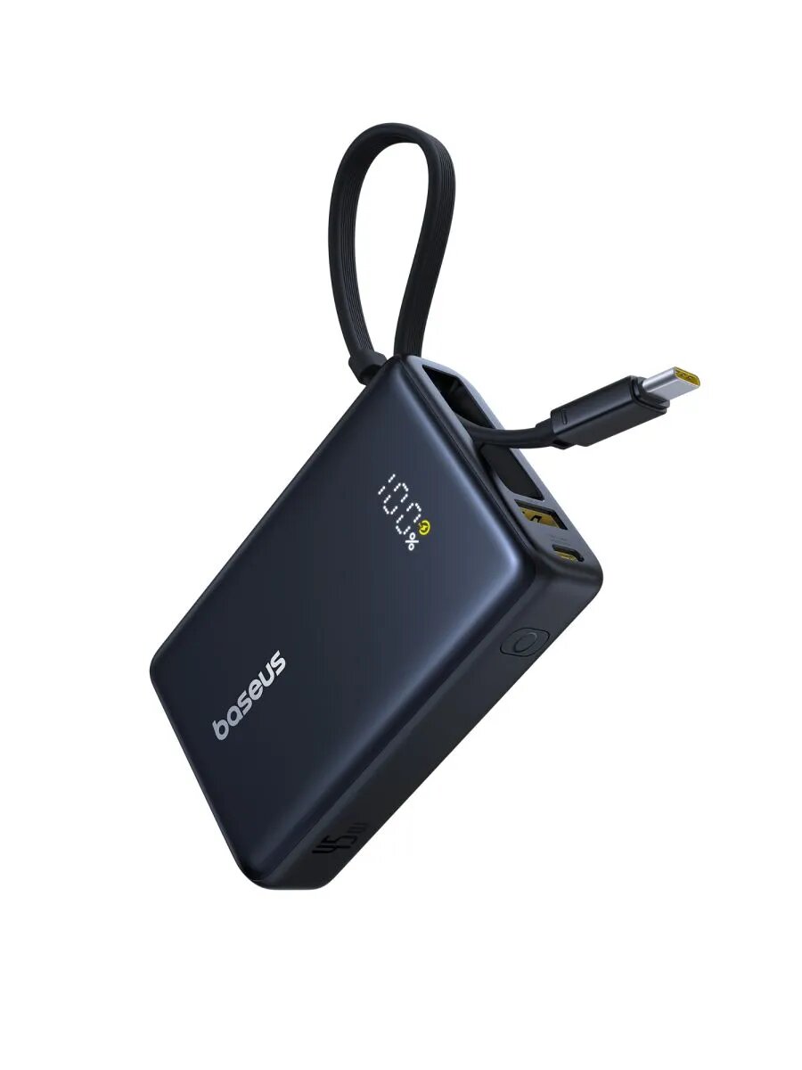 Внешний аккумулятор Baseus PicoGo Digital Display Power Bank With Built-in USB-C Cable 10000mAh 45W(P10076803123-00)
