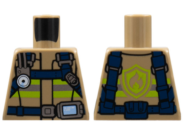 Torso Fire Reflective Stripes with Heavy Duty Utility Belt and Fire Logo on Back Pattern, 973pb3383 Dark Tan U