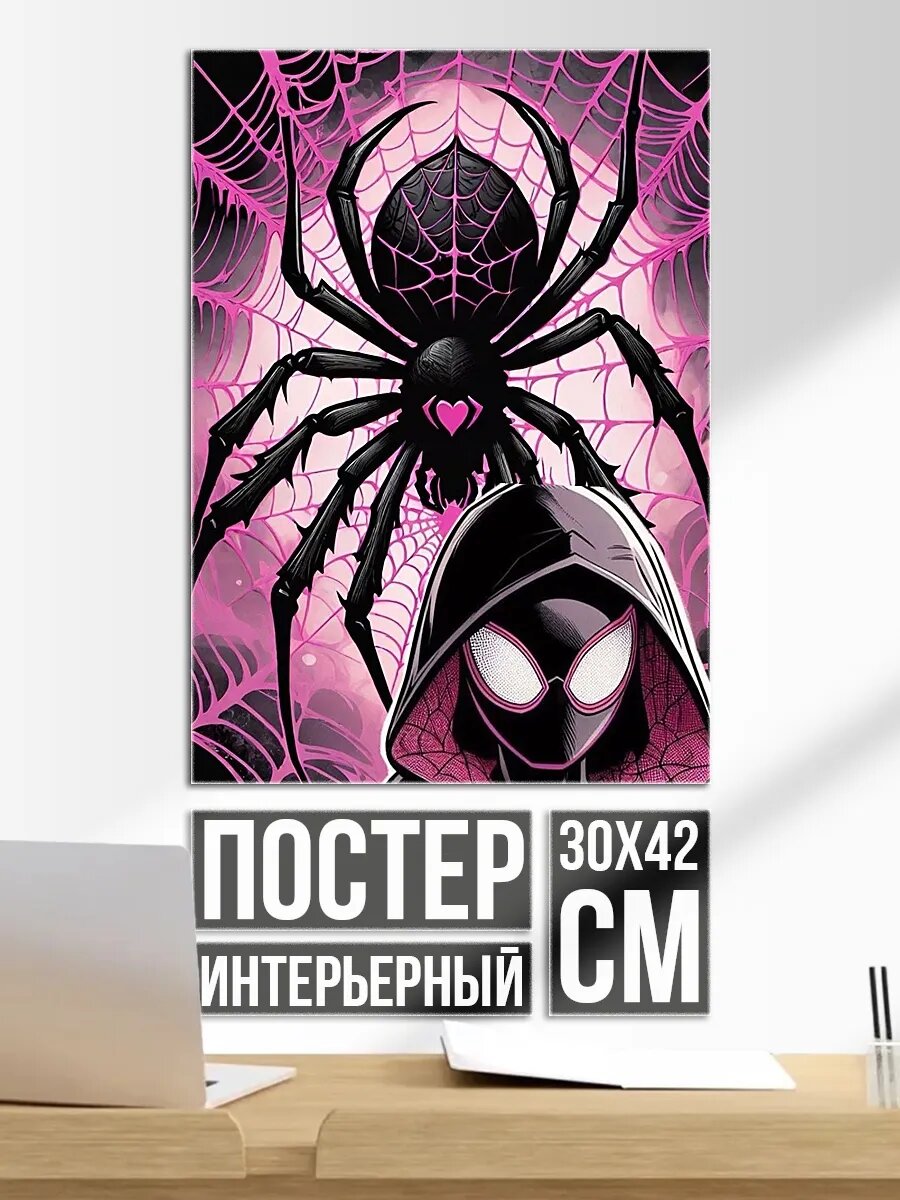 Плакат постер Человек-паук и паук
