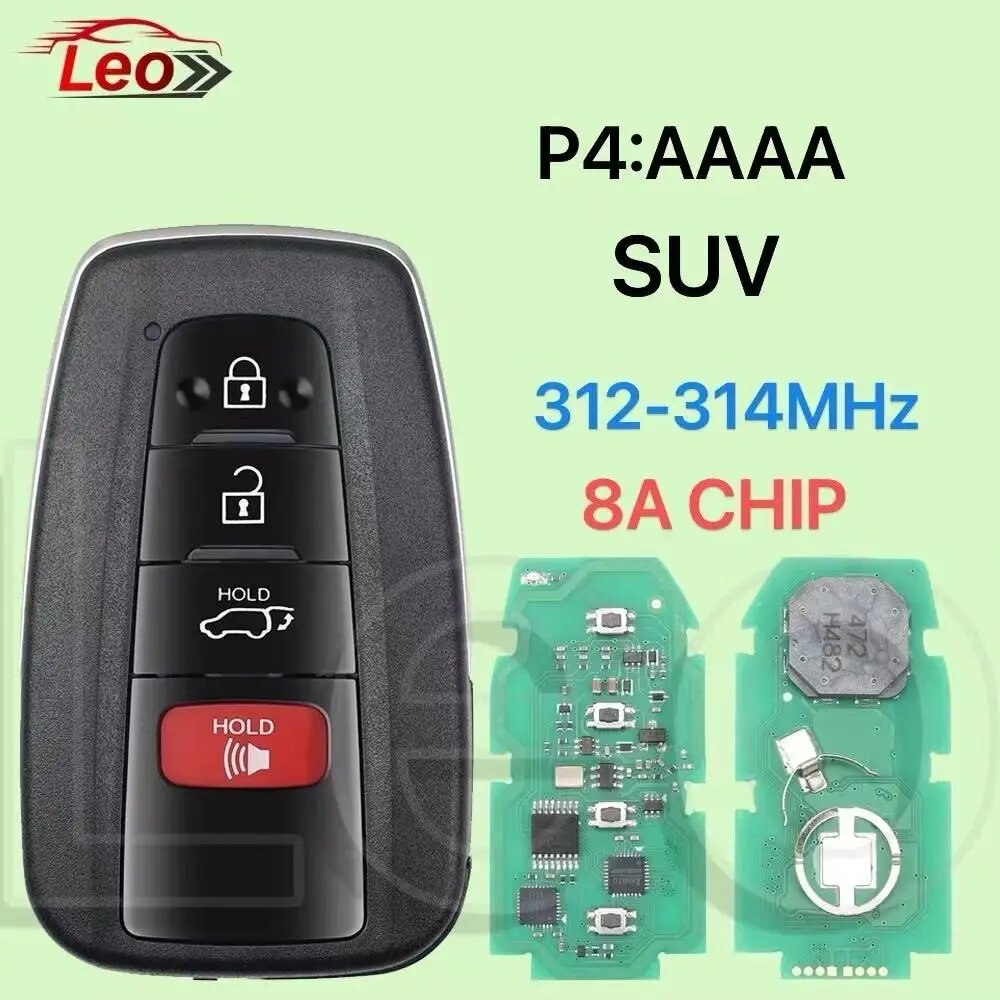 Ключ Leo для Toyota Camry RAV4 2018-2022, 312-314 МГц, 8A CHIP, SUV