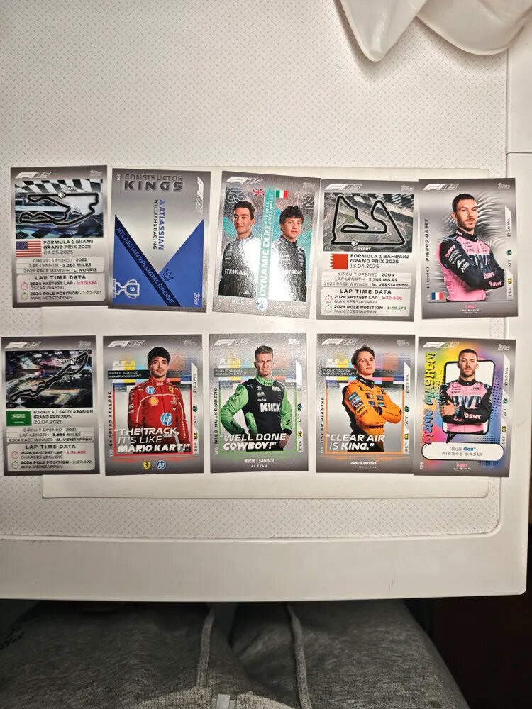 Набор стандартных коллекционных карточек Topps 2025 Tubro Attax F1
