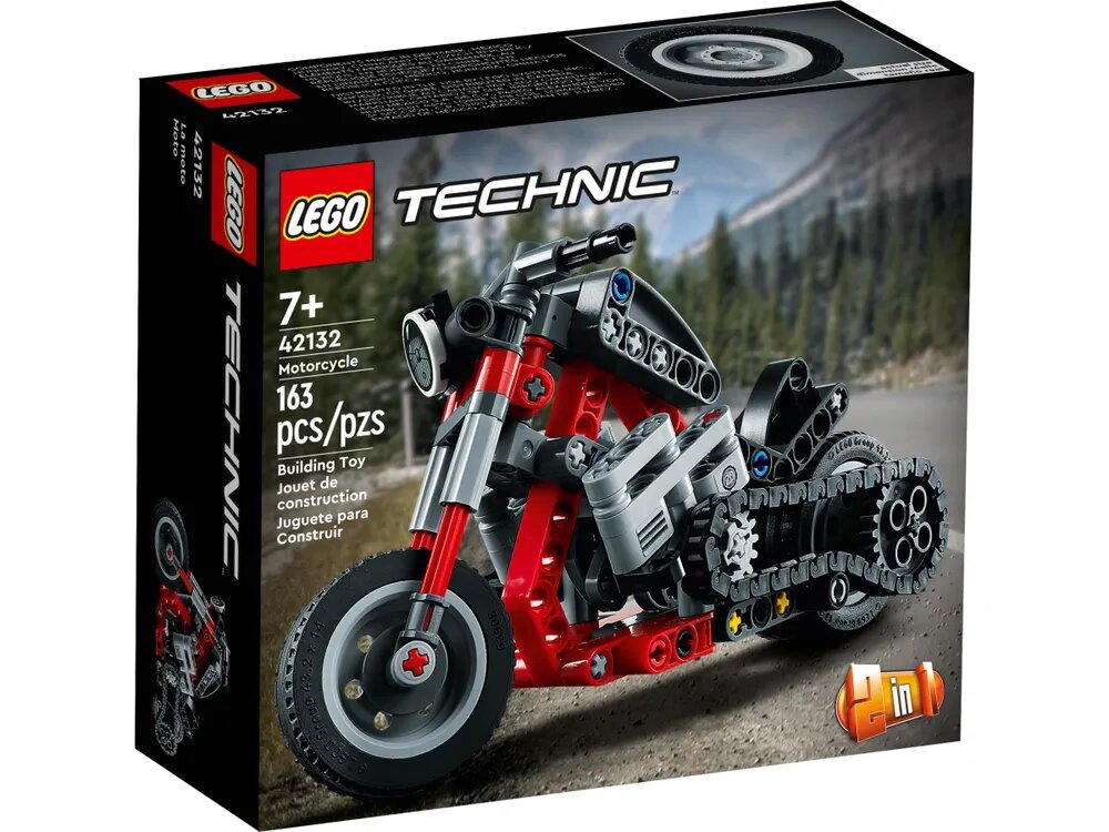 Лего Technic серия, LEGO 42132 Мотоцикл, lego конструктор для мальчика, лего для девочек