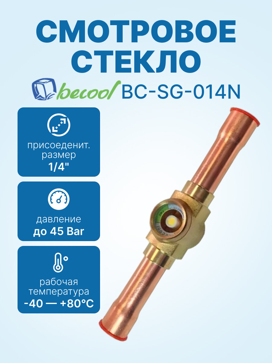 Смотровое стекло 1/4 Becool BC-SG-014N