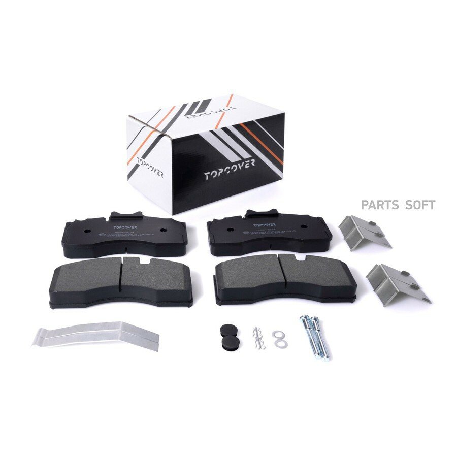 TOPCOVER T0297-8004 Колодки тормозные задние дисковые к-кт bpw eco+2