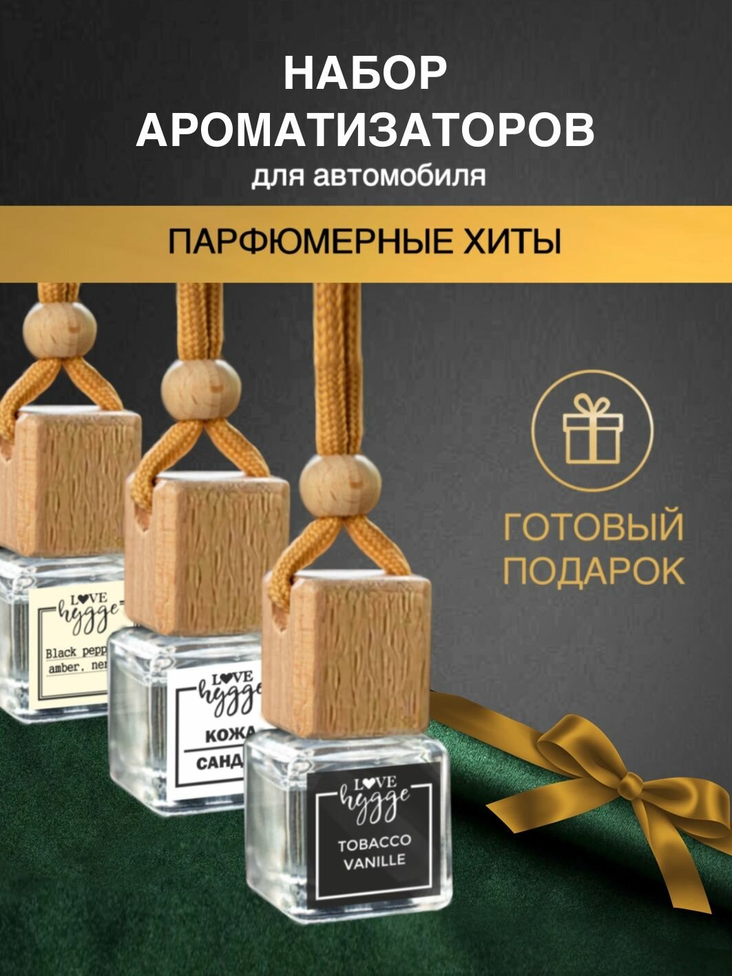 Набор ароматизаторов для автомобиля 3 шт. по 7мл. / ароматизаторы в машину