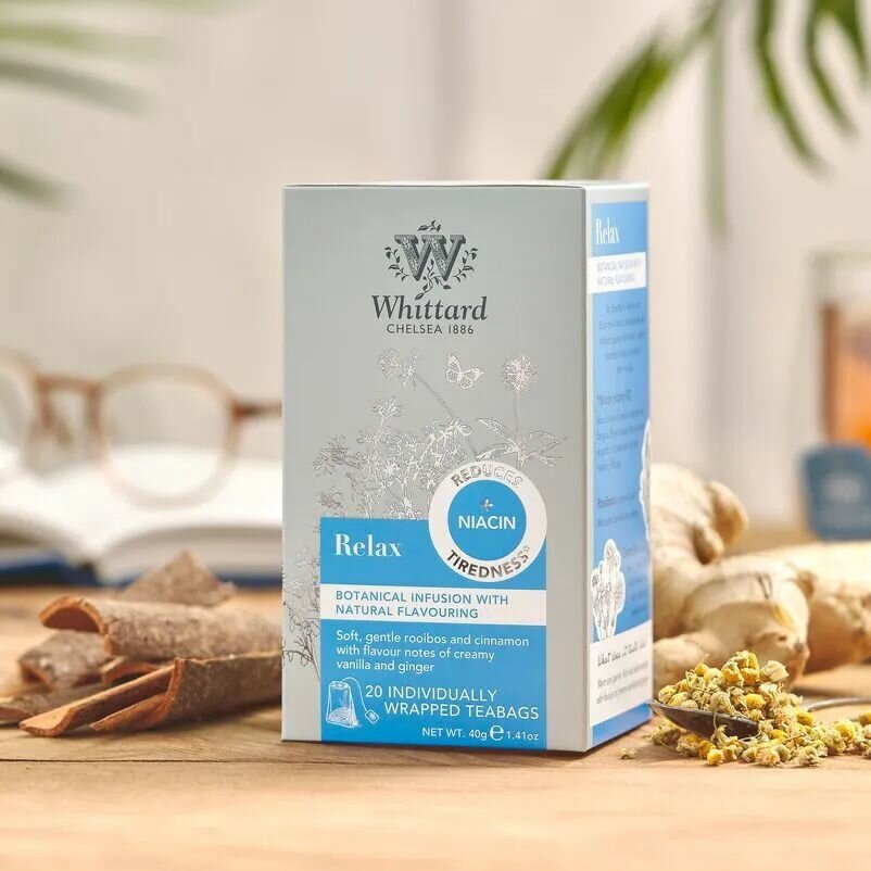 Whittard of Chelsea 1886 Освежающий травяной настой в пакетиках Relax Botanical Wellness Infusion 20шт