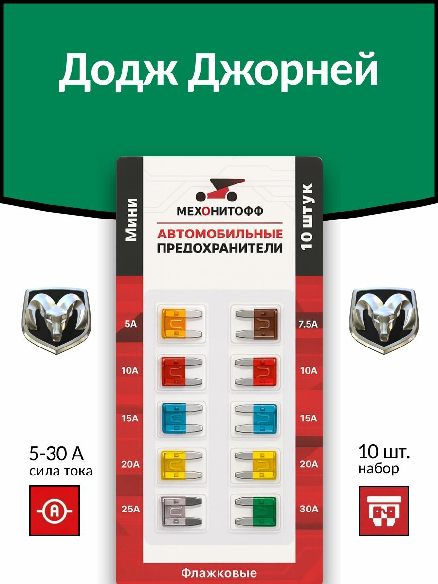 Предохранители Додж Джорней набор 10 шт Мини / Dodge Journey