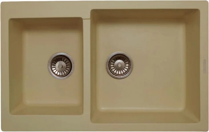 Мойка кухонная Lava D3 77x49, прямоугольная, мойка для кухни, бежевая, матовая, российская