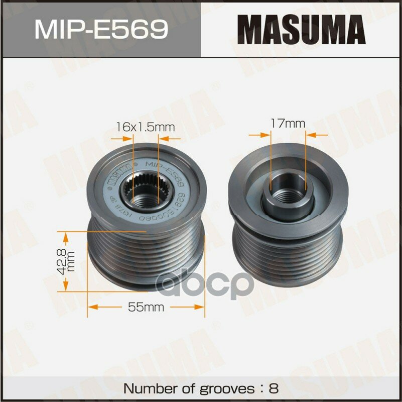 Шкив генератора MASUMA, MERCEDES BENZ / OM642.886, OM642.940, OM642.822 Masuma арт. MIPE569