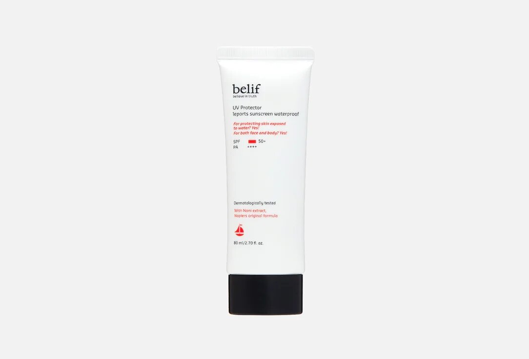 Belif UV Protector leports sunscreen waterproof Водостойкий солнцезащитный крем для лица и тела SPF50+ PA++++ 80мл