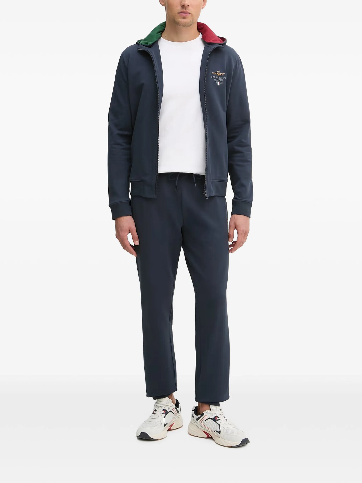 Толстовка Aeronautica Militare Zip embroidered tracksuit, размер 52, , Синий принт — фото 1