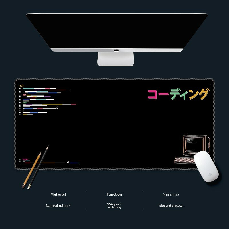 Коврик для мыши Coding 4 мм, водонепроницаемый, антипрокольный, для компьютера и игр, 900x400 мм