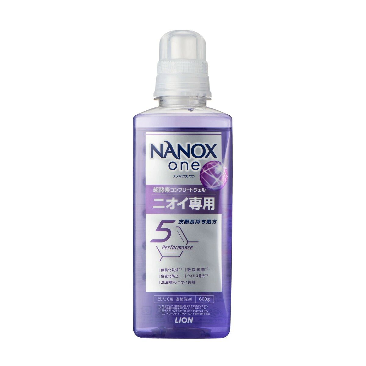 LION Гель для стирки Smells NANOX one Концентрат с повышенным дезодорирующим, аромат акватики 600 гр, бут