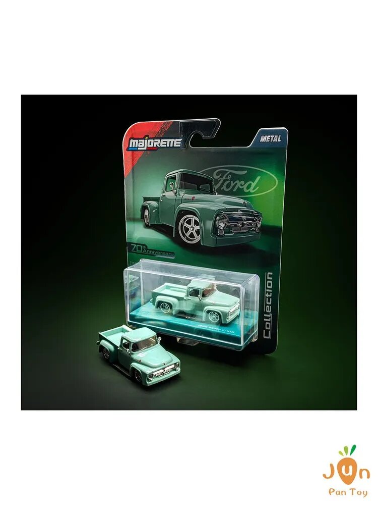 Majorette Wave 4 1956 Ford F-100 / Игрушечная машинка, корпус из сплава в соотношении 1:64, светло-мятно-зеленая краска, изысканные детали, подходит для коллекции или подарка.
