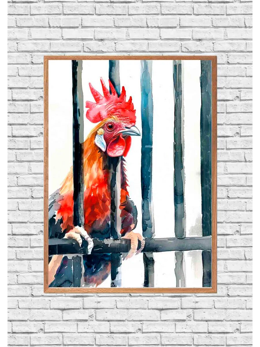Преступник-курица-птица в тюрьме 2, Плакат 30x42см