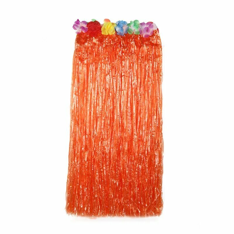 Гавайская юбка с травой Оранжевый, Orange grass skirt