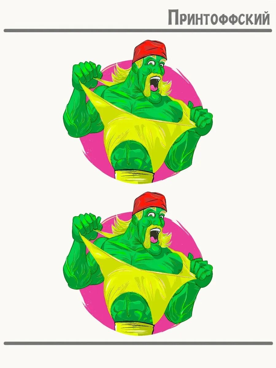 2-е (Две) Термонаклейки реслинг Hulk халк