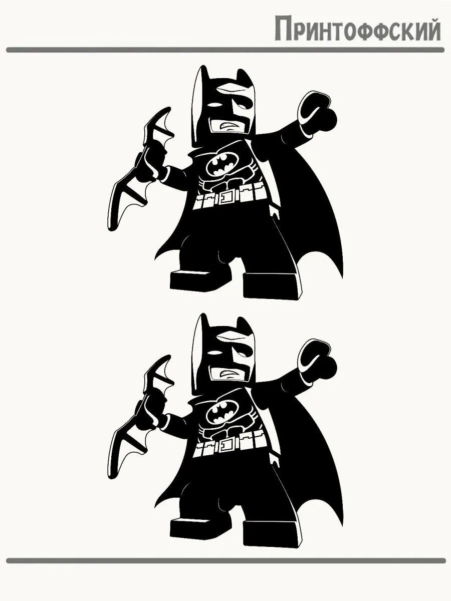 2-е (Две) Термонаклейки lego batman