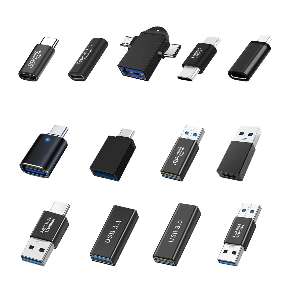 Набор Из 13 Адаптеров USB 3.0 OTG Type-C: Конвертеры USB-A В USB-C Для Телефонов, Планшетов