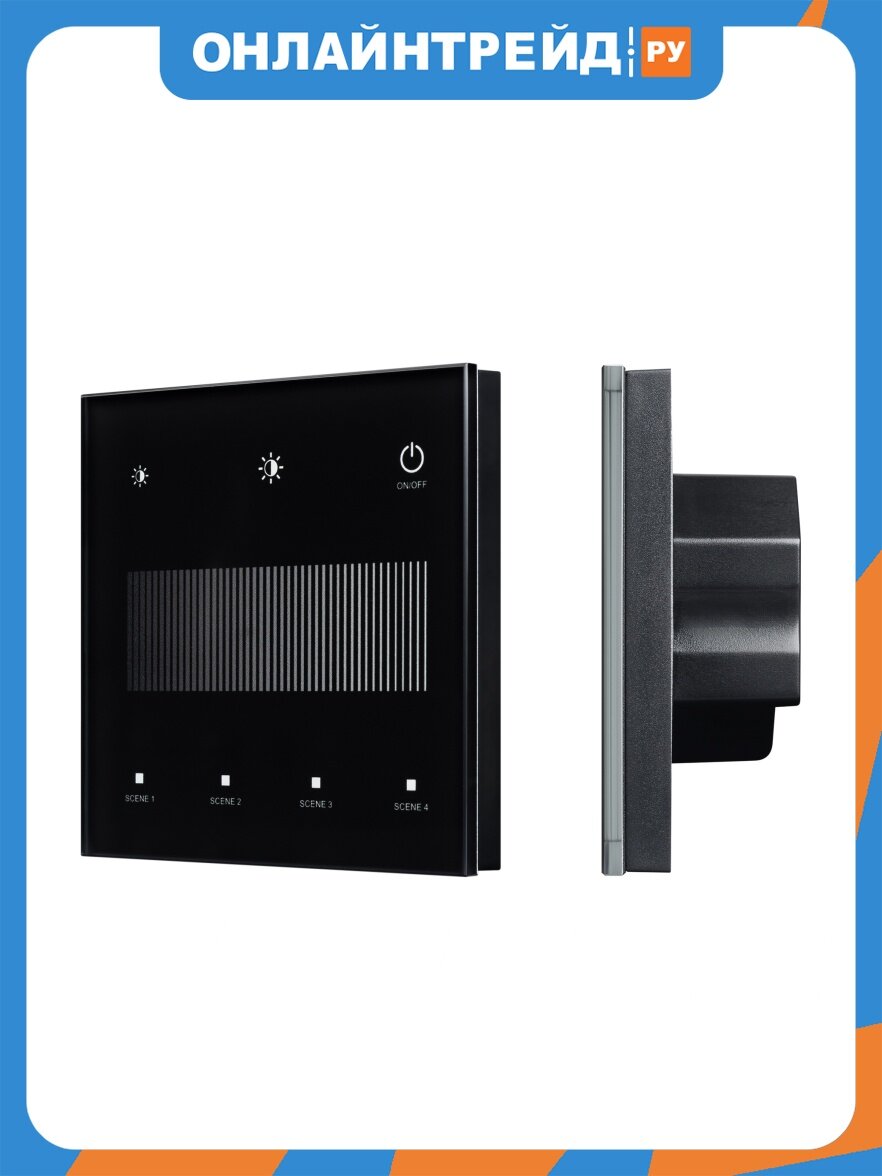 Сенсорная панель Arlight INTELLIGENT SMART-DALI-301-11-1G-4SC-DIM-IN Black (BUS/24V, Touch, 2.4G) (IARL, IP20 Пластик, 5 лет)