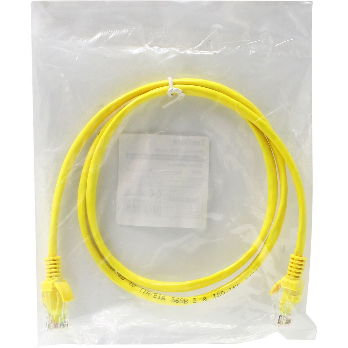 ExeGate UTP-RJ45-RJ45-5e-1M-YL Patch Cord UTP кат.5e, 1м, жёлтый EX258671RUS — фото 1