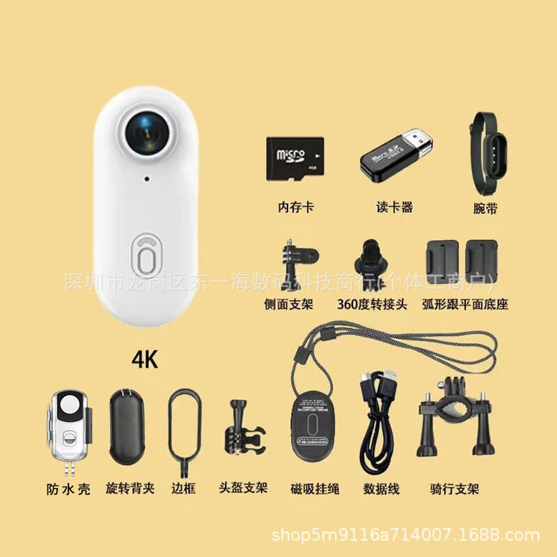 Портативная 4K Action Camera белого цвета премиум с 128ГБ картой памяти и карт-ридером для влога