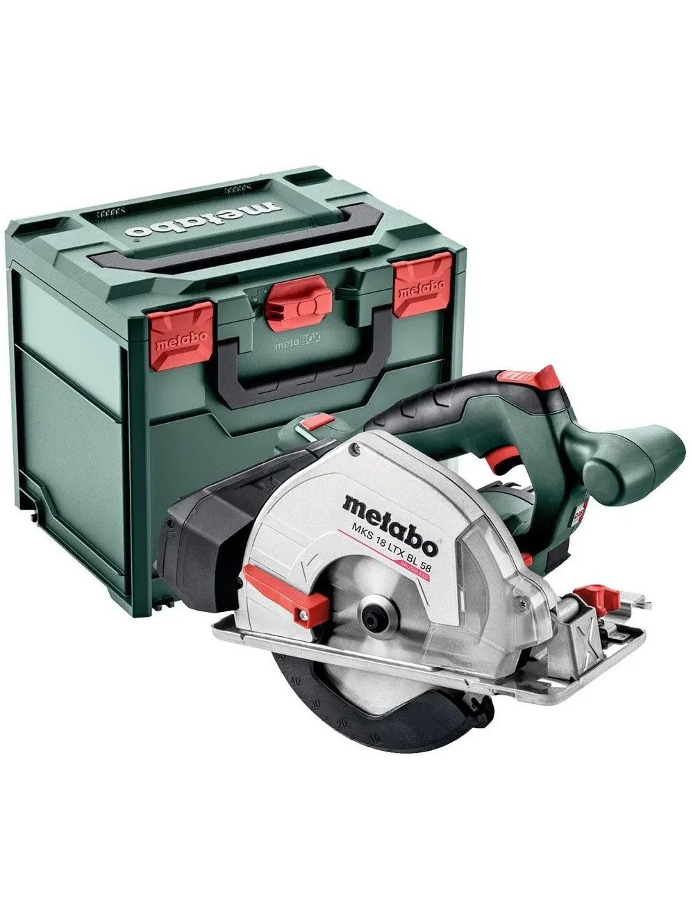 Аккумуляторная дисковая пила Metabo MKS 18 LTX BL 58, 18 В, 165 мм, 3600 об/мин, без АКБ и ЗУ, в кейсе metaBOX (600773840)