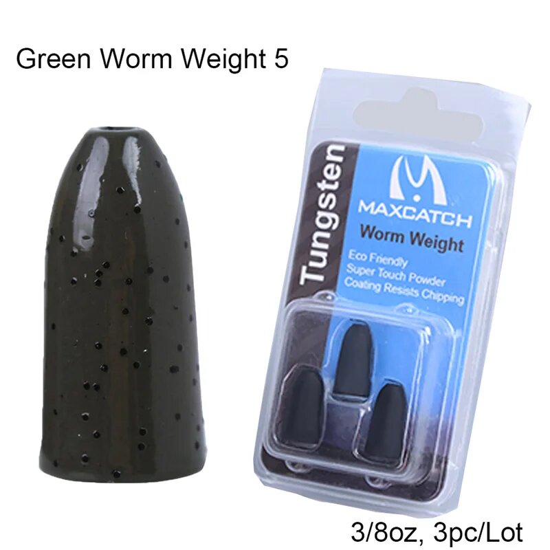 Вольфрамовая пуля MAXIMUMCATCH Green Worm 5, темно-зеленый