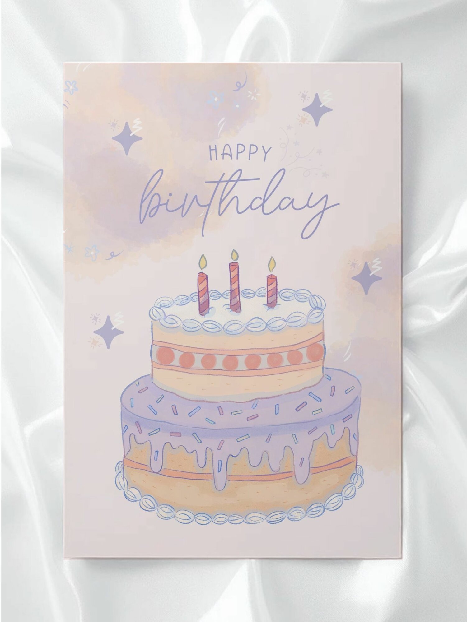 Подарочная открытка "Happy Birthday" с днём рождения, оригинальное поздравление на День рождения