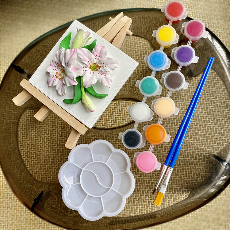 Трехмерный рельеф DIY тюльпан цветы рисованной раскраски групповые мероприятия гипсовый креативный ручной столешницы