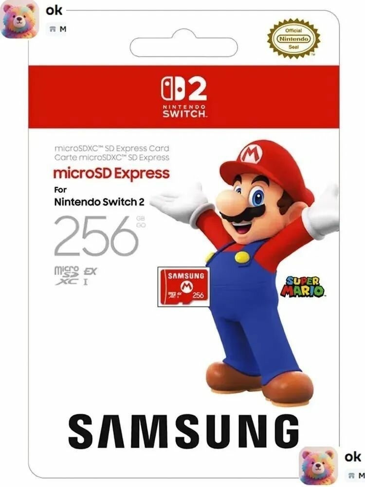 Эксклюзивная карта Samsung microSD Express на 256 ГБ предназначена для Nintendo Switch 2