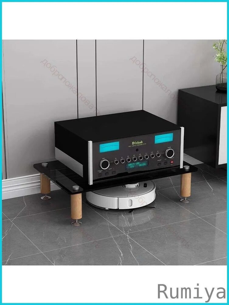 Стойка для Hi Fi аппаратуры 1 этажа 60x48x14см из дерева и металла