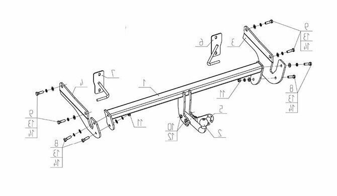 Фаркоп для Mazda 6 седан (2012-) (без электрики) (паспорт и сертификат) AvtoS. MZ03