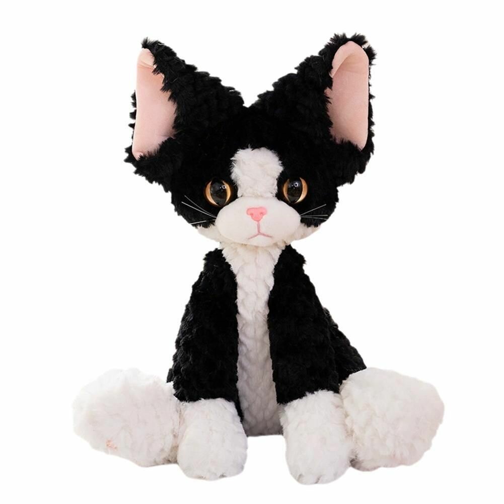 Мягкая игрушка "Девон-рекс" из плюша, кудрявая кошка, реалистичный котенок для объятий, подарок на день рождения