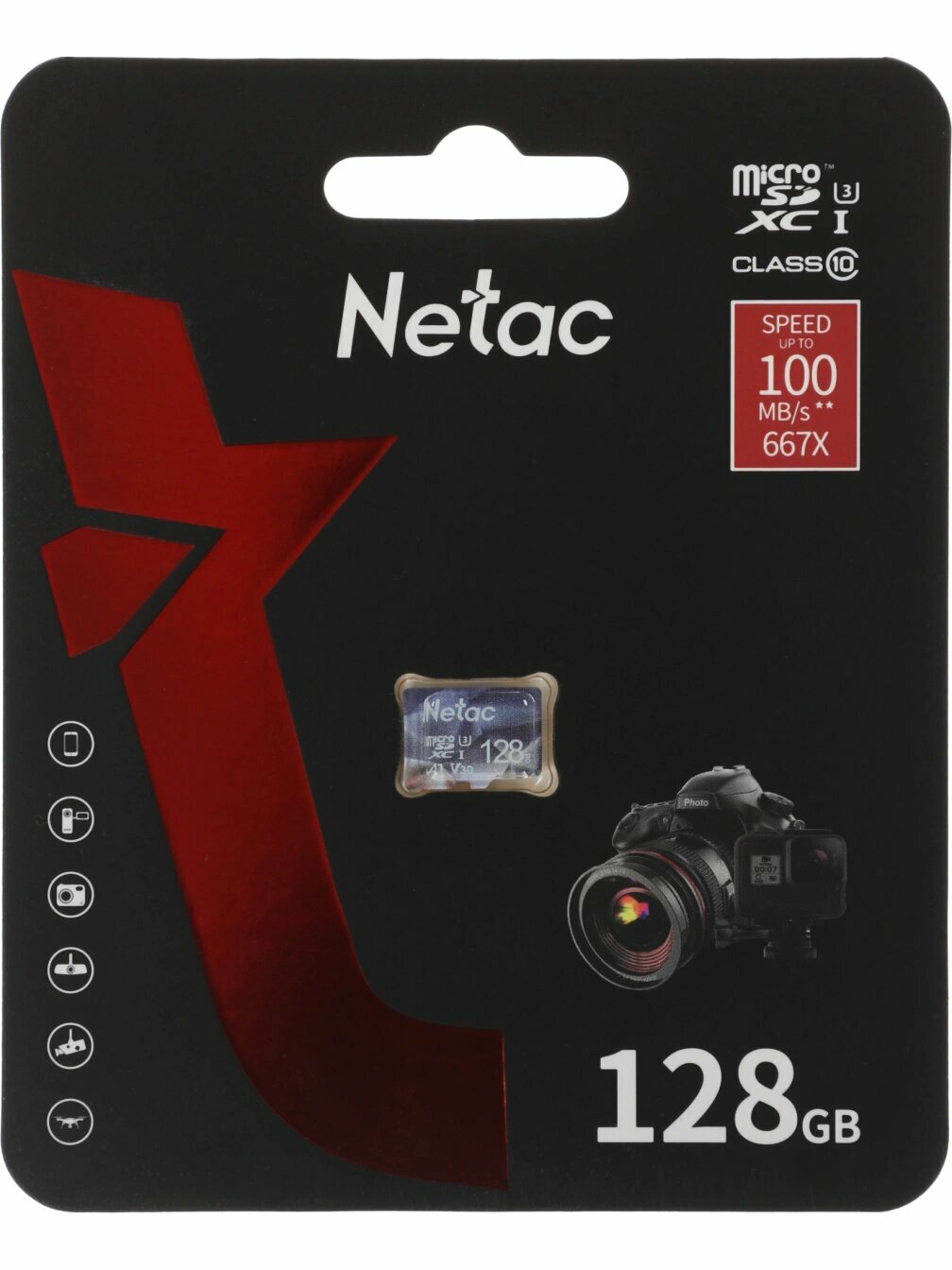 Карта памяти microSDXC NETAC 128 ГБ, Class 10, P500 Ultra, 1 шт, без адаптера [nt02p500ult-128g-s]